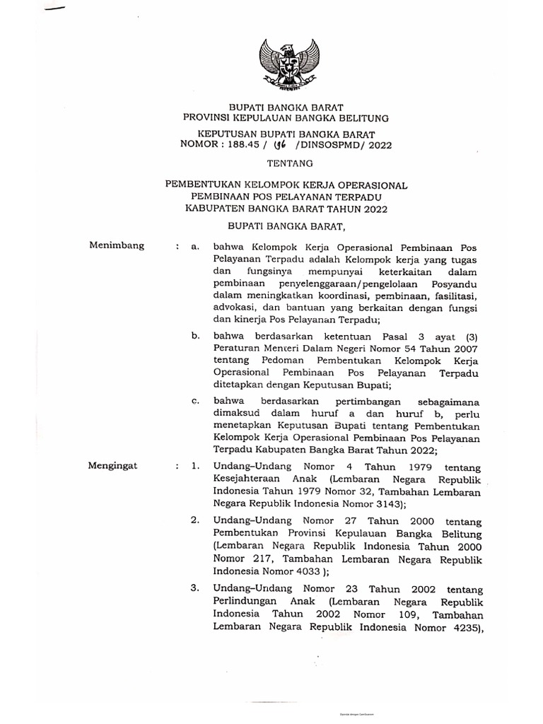 SK POKJANAL POSYANDU 2022 | PDF