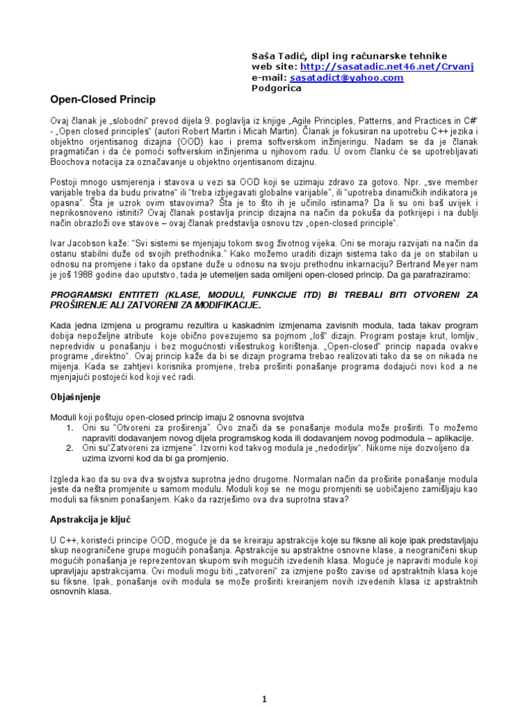 Open Closed Principle | PDF
