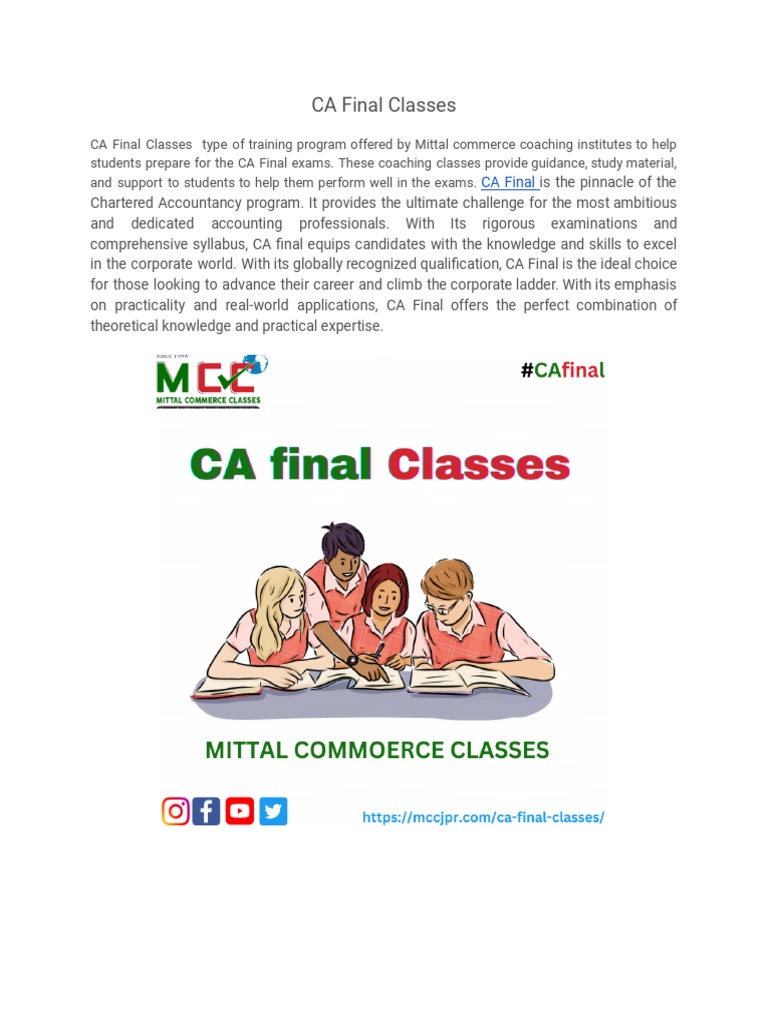 CA Final Classes | PDF | Business