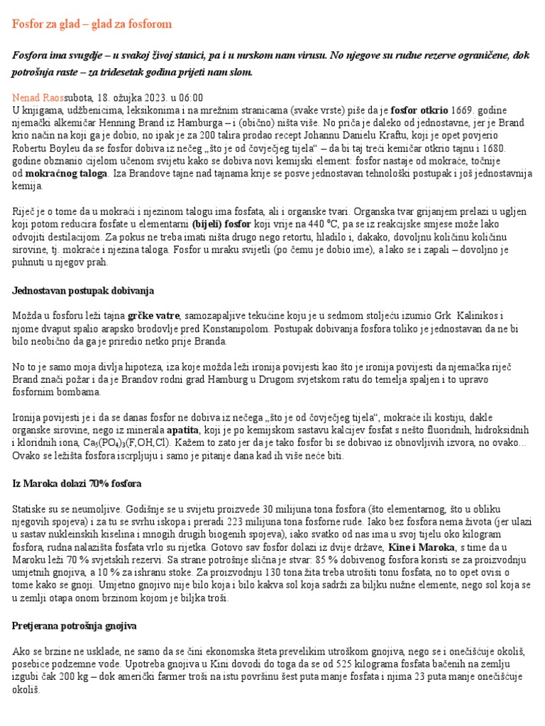 Fosfor Za Glad | PDF