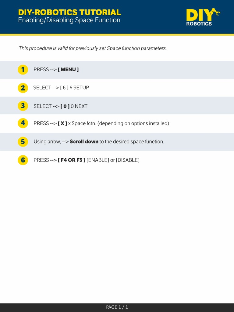Enabling Disabling Space Function Pdf