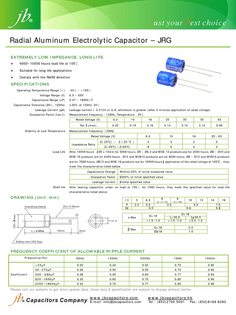 JRG Capacitors | PDF | Capacitor | Electronics