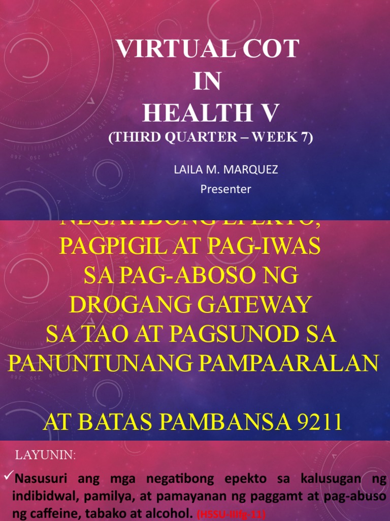 Virtual Cot IN Health V: (Third Quarter - Week 7) | PDF