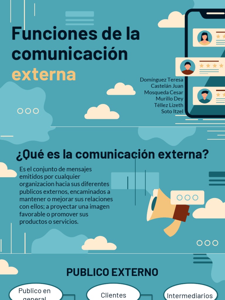 Funciones de La Comunicación: Externa | PDF | Comunicación | Negocios económicos