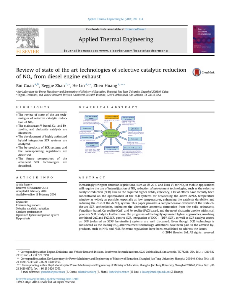 ATE 2014 Review of State of The Art Technologies of Selective Catalytic ...