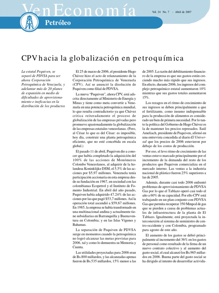 Pequiven | PDF | Venezuela | Fertilizante