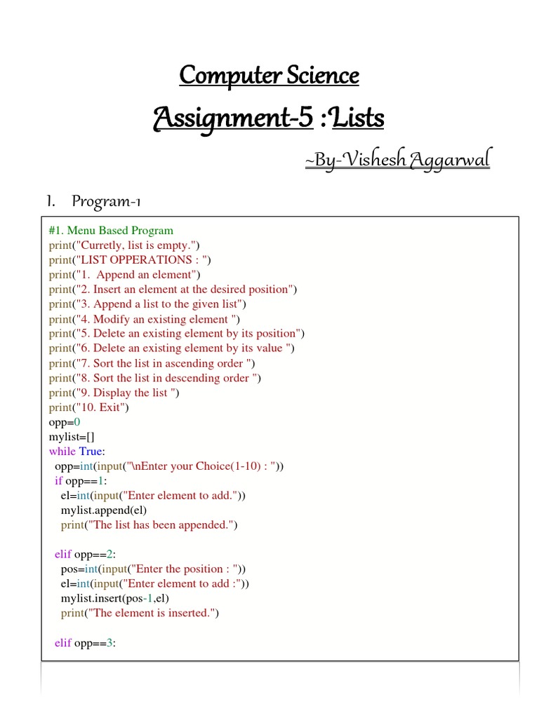 Practical Assignment-5 | PDF | Computer Programming | Computing