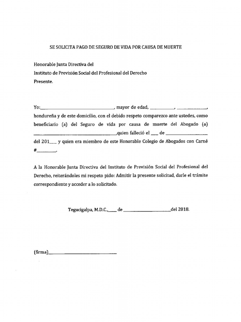 Solicitud Seguro de Vida | PDF