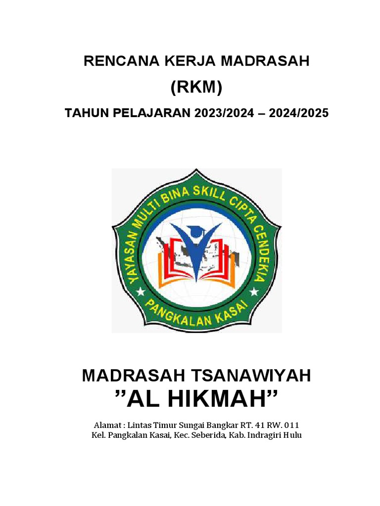 RENCANA KERJA MADRASAH | PDF
