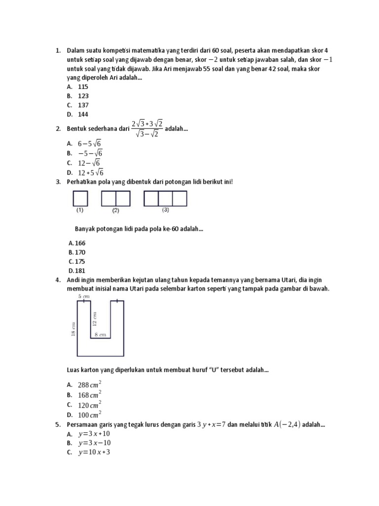 Soal TO SMP Mat + Pembahasan | PDF | Metode & Bahan Ajar