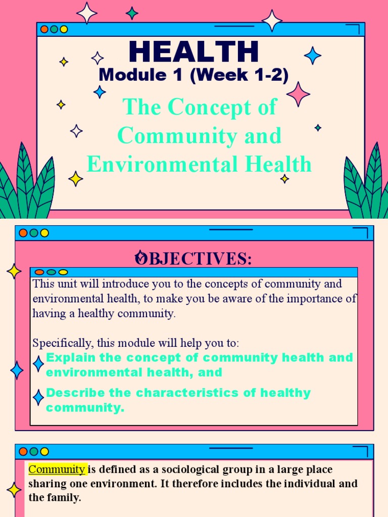 Health Mod1 Week1 | PDF | Community | Environmental Health