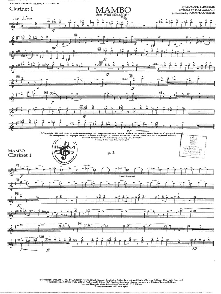 Clarinete 1 - Mambo From West Side Story | PDF