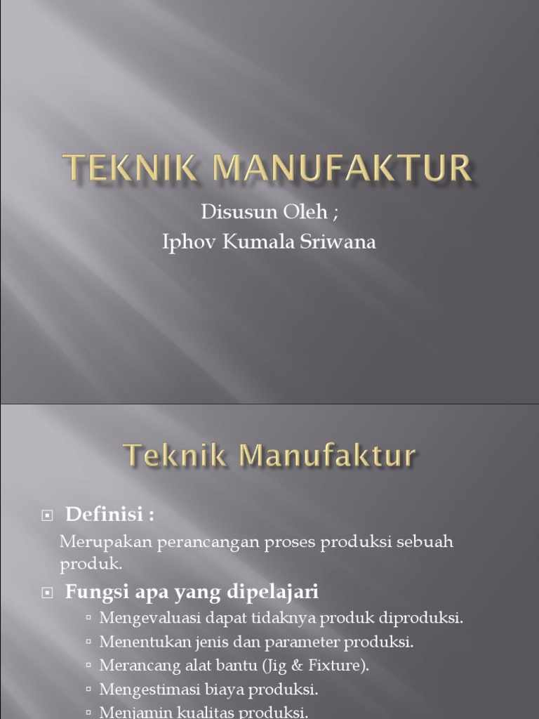Teknik Manufaktur | PDF