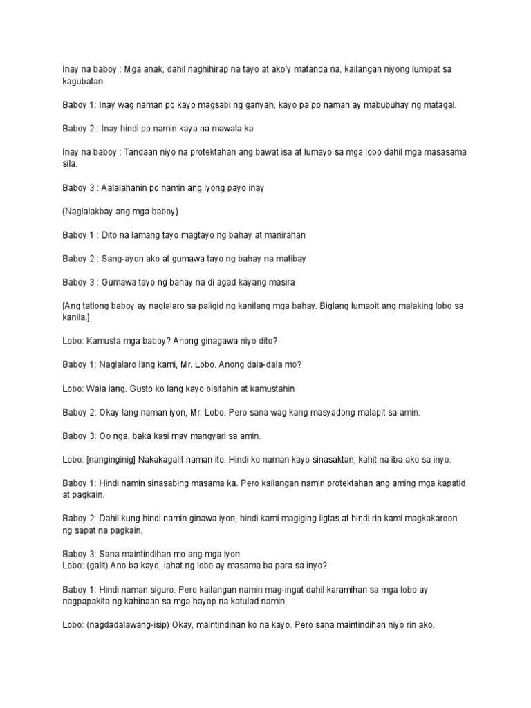 Fili Script For Puppet Show | PDF