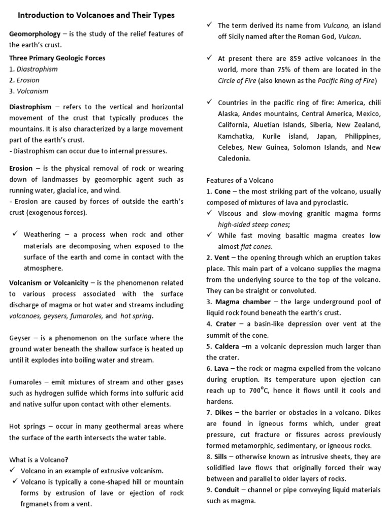 Introduction To Volcanoes and Their Types | PDF | Volcano | Types Of ...