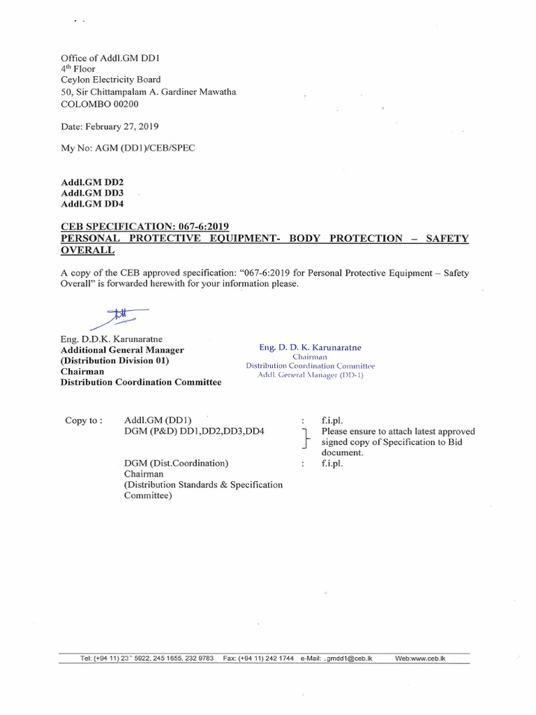 Ceylon Electricity Board's Overall Specification Booklet | PDF