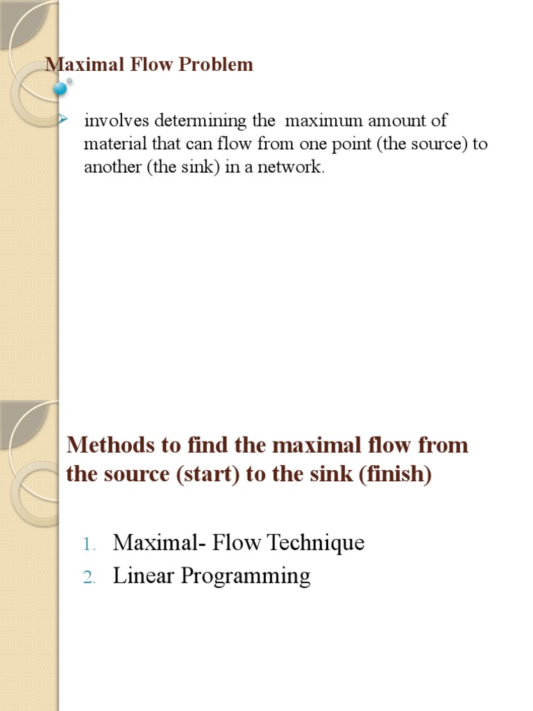 Maximal Flow Problem | PDF | Algorithms | Mathematical Analysis
