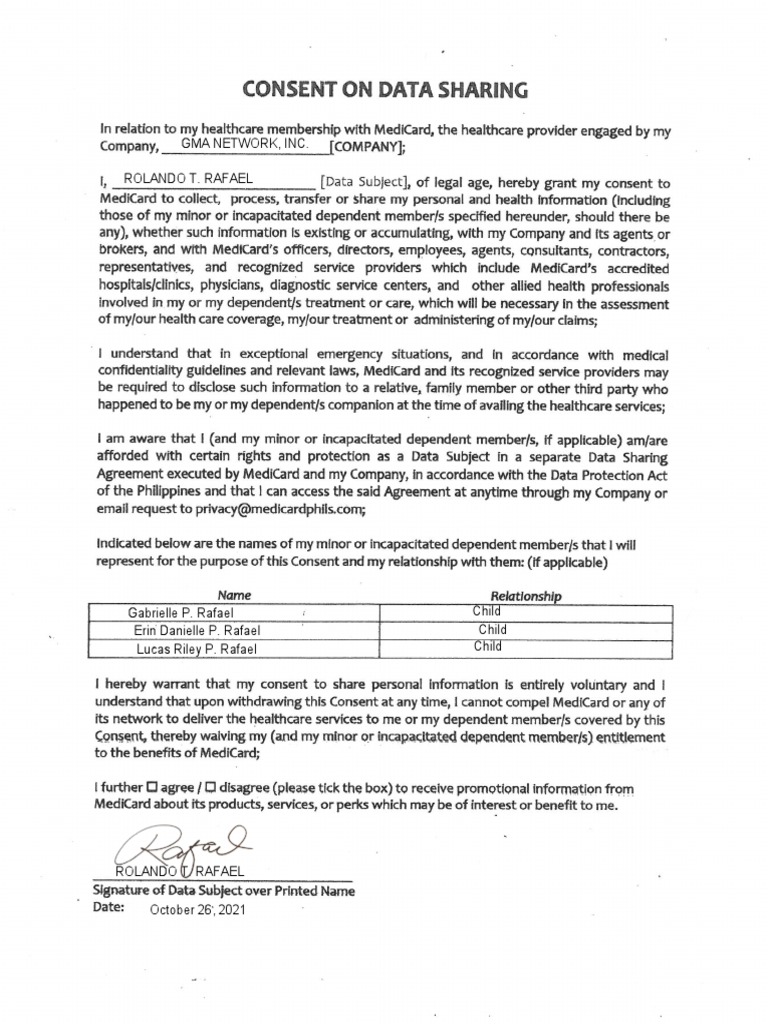 Consent On Data Sharing Form | PDF Consent On Data Sharing Form | PDF