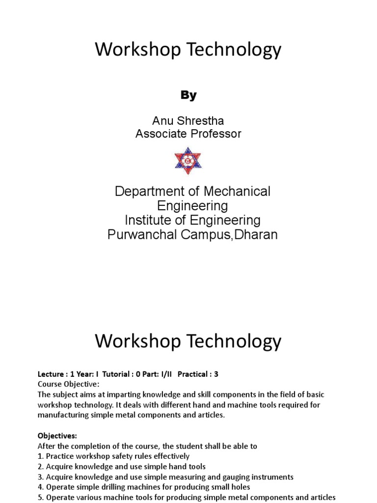 Workshop Technology by Anu Shrestha | PDF | Grinding (Abrasive Cutting ...