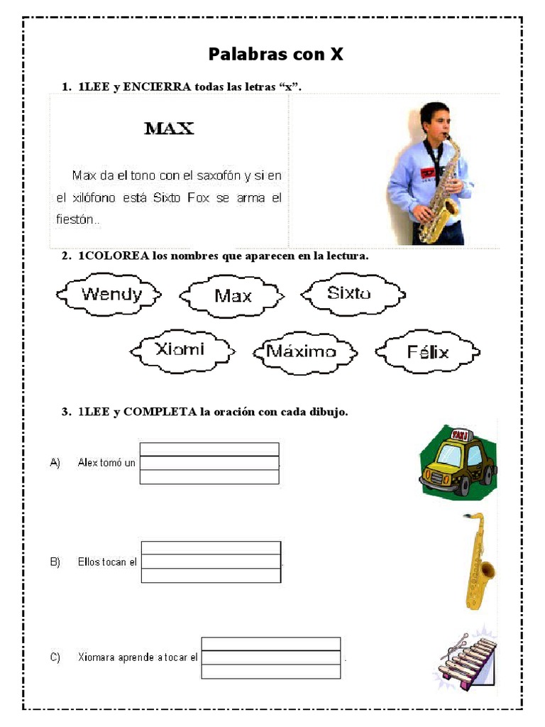 Palabras con X | PDF
