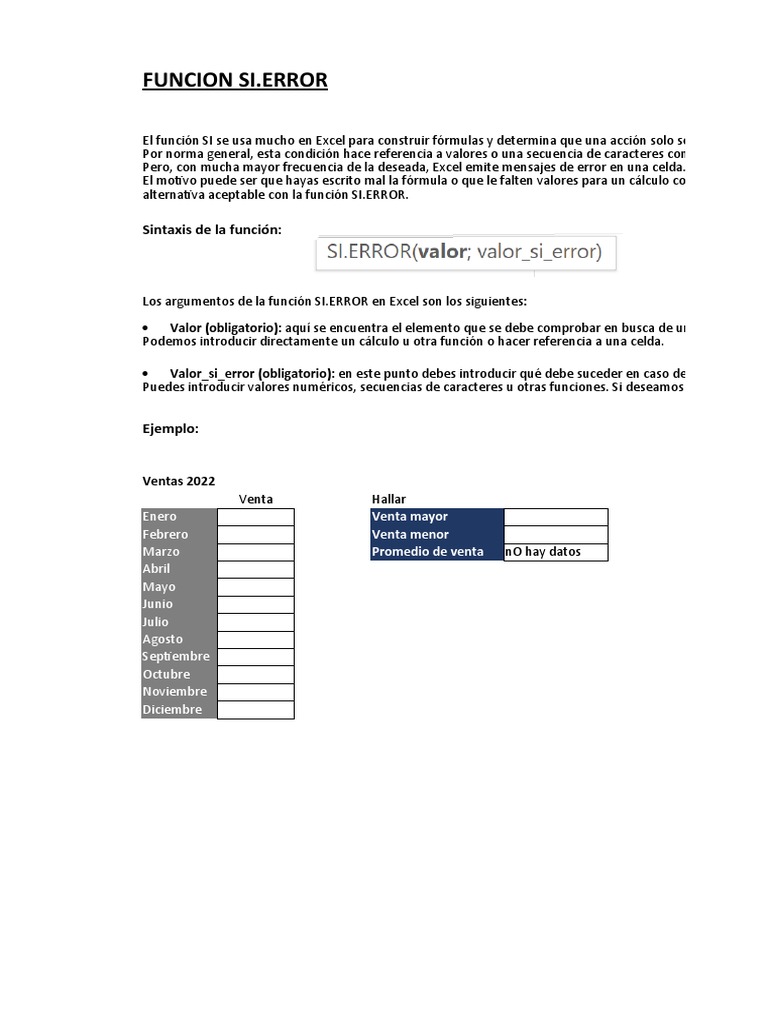 Funcion Si - Error | PDF