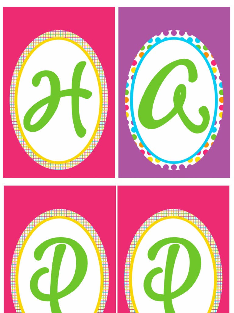 Happy Birthday Letter Panels | PDF