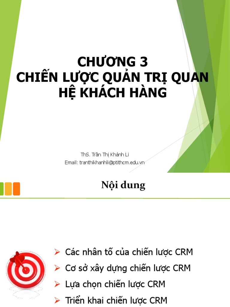 SLIDE CHƯƠNG 3 CHIẾN LƯỢC QUẢN TRỊ CRM | PDF