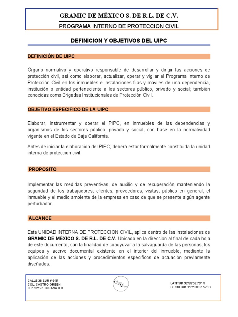 5 Objetivo Especifico de La Uipc | PDF | Defensa Civil | México