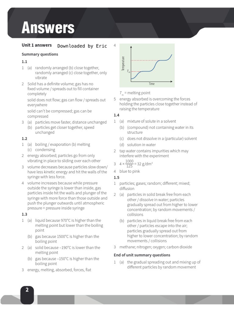 IGCSE O Level Essential Chemistry Third Edition Answer Key by Oxford ...