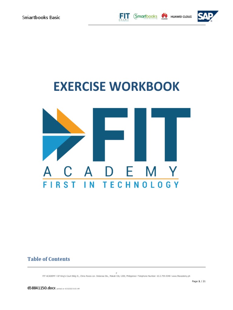 Exercise Workbook: Smartbooks Basic | PDF | Cloud Computing | Accounts Payable