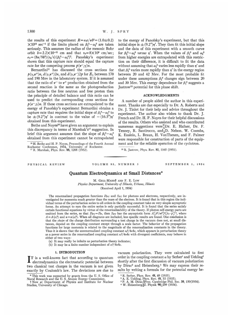 Gell Mann Low | PDF | Physical Sciences | Physics