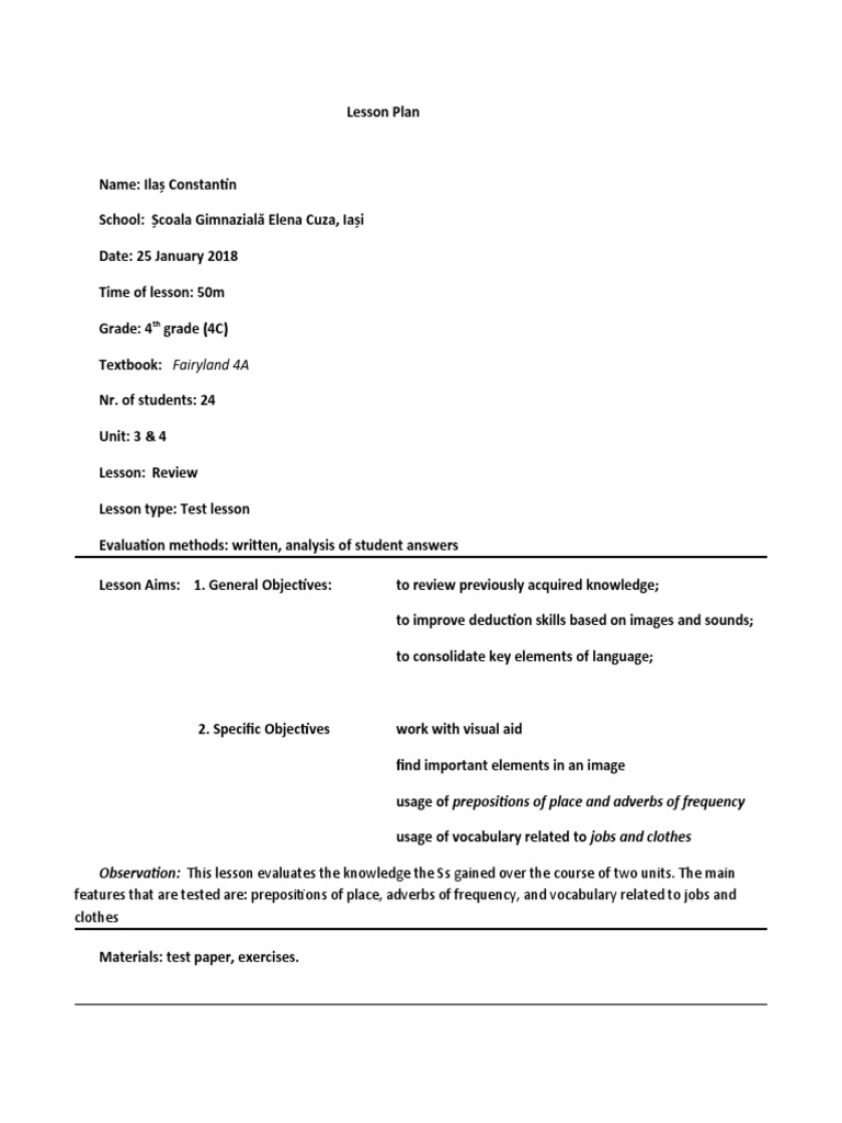 Reviewing Key Concepts: A Lesson Plan for Evaluating Students ...