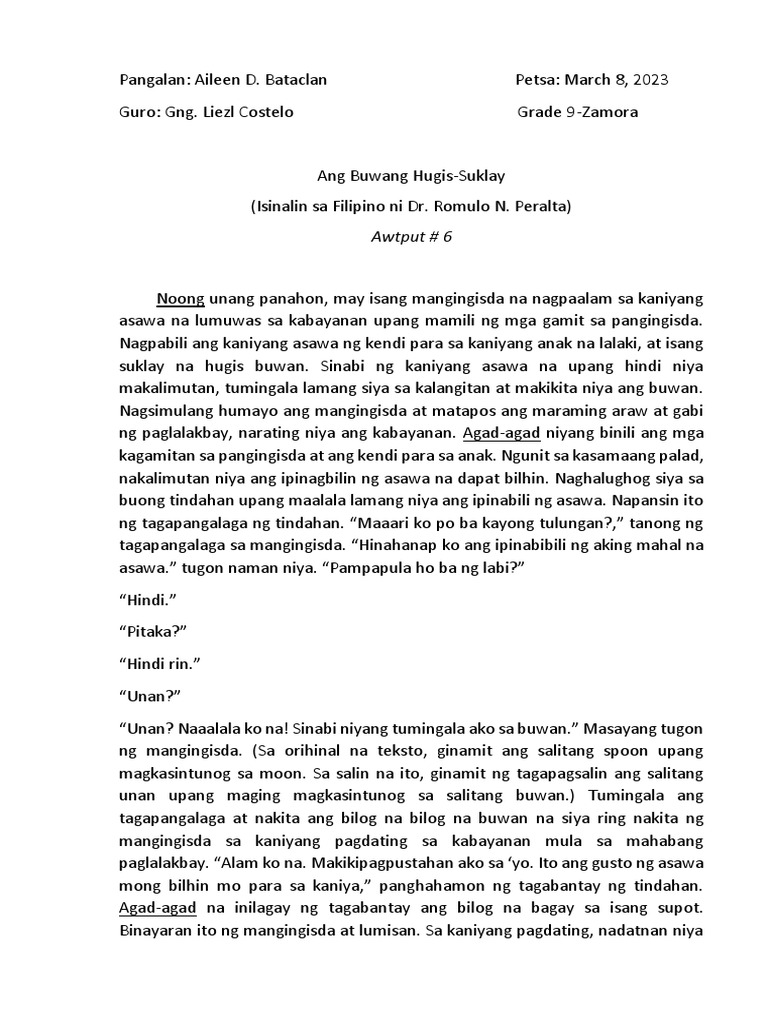 Ang Buwang Hugis Suklay 1 1 | PDF