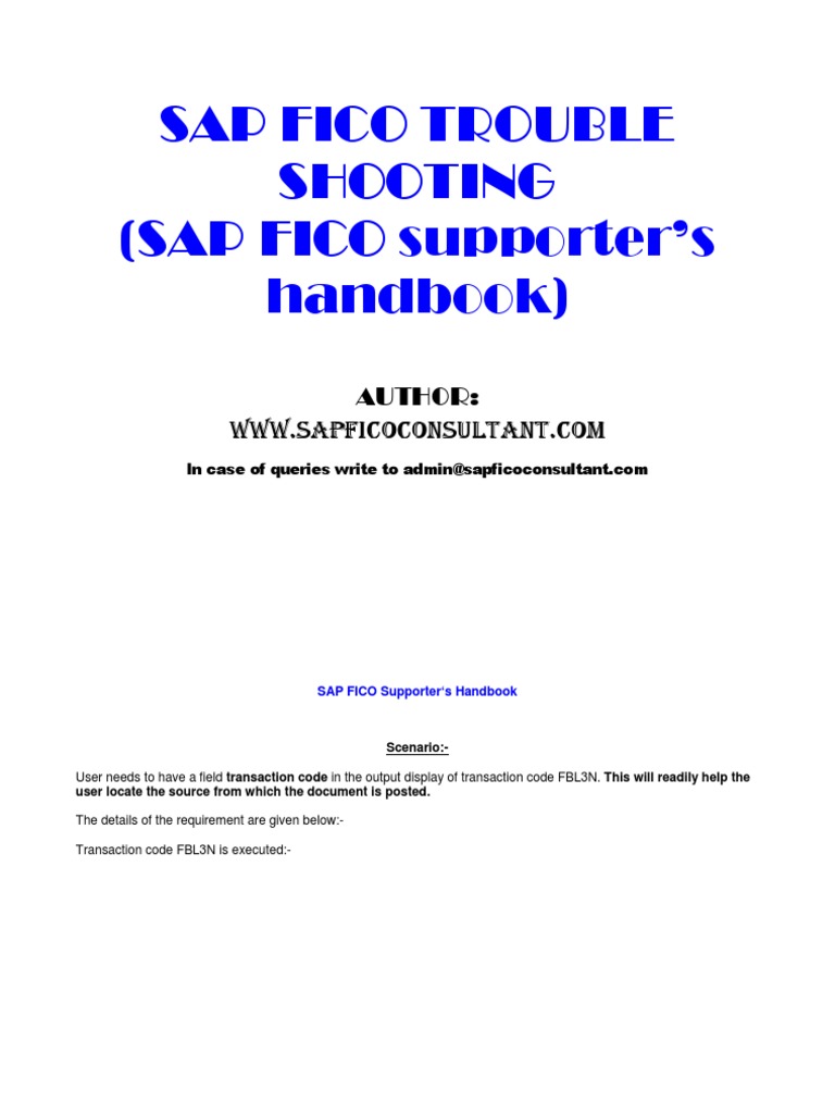 SAP - FICO - Problem Shouting | PDF | Information Technology | Computer ...