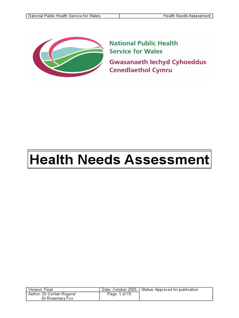 Health Needs Assessment in Wales | PDF | Needs Assessment | Health ...