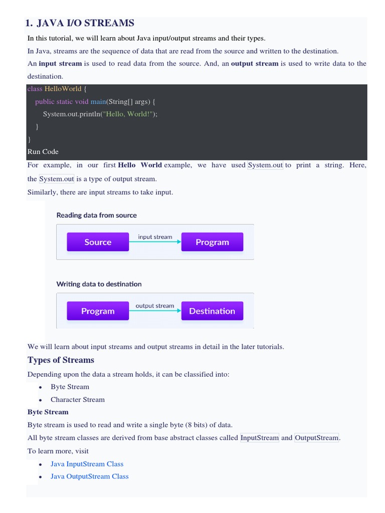 IO Streams | PDF | Method (Computer Programming) | Class (Computer ... IO Streams | PDF | Method (Computer Programming) | Class (Computer ...