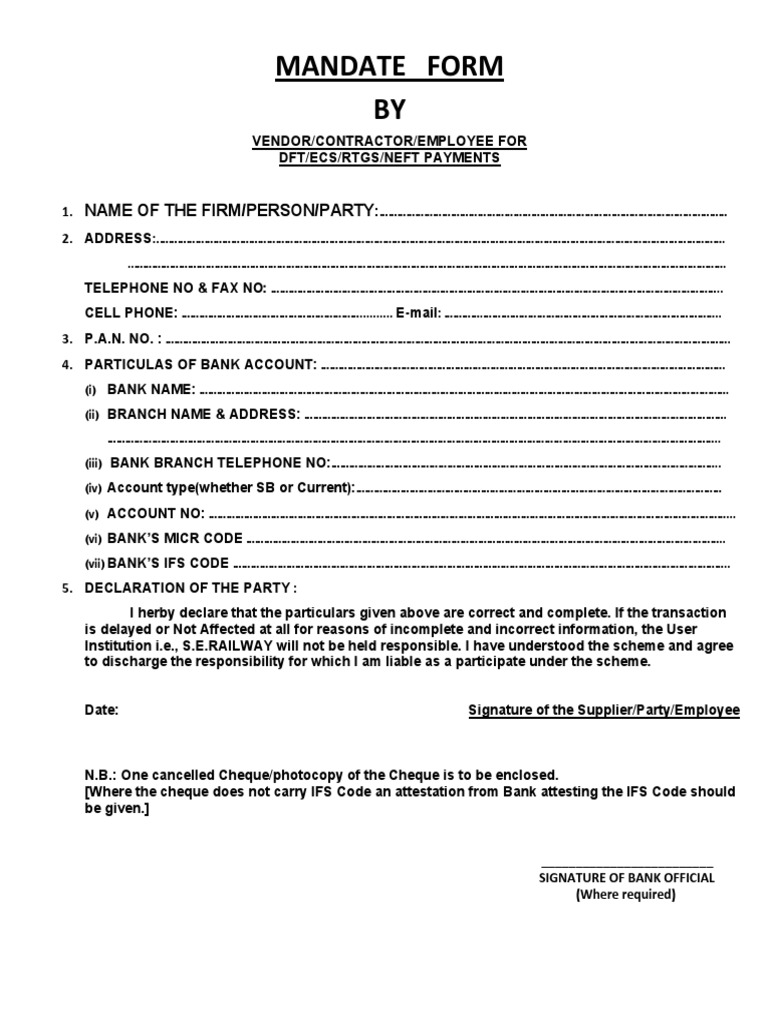 1398933646342-Mandate Form | PDF