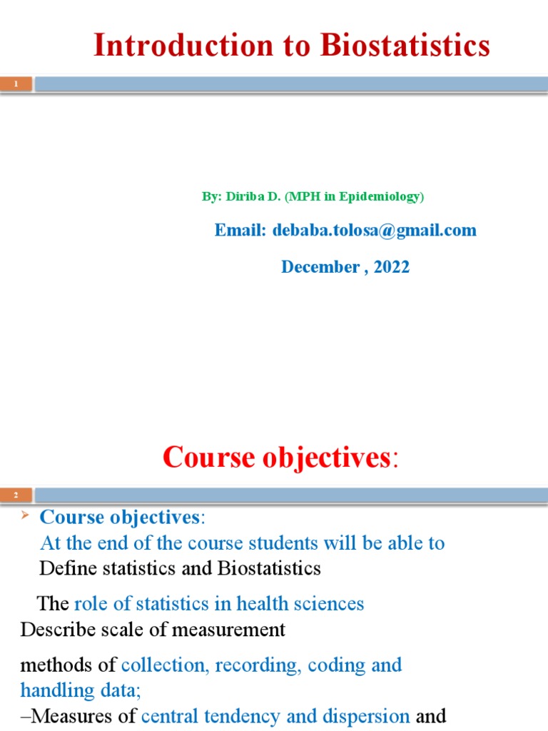 1 Introduction To Biostatistics Last Pdf Statistics Statistical Inference