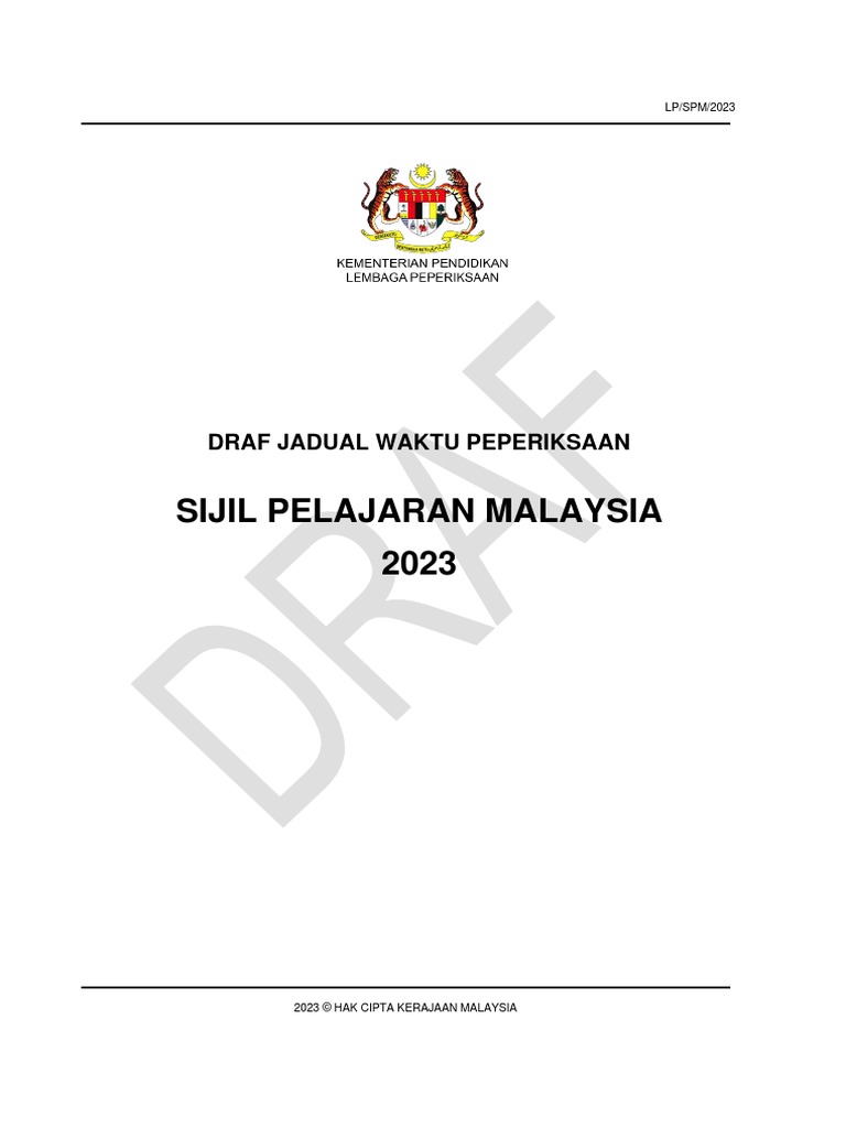 Draf JWP SPM 2023 | PDF