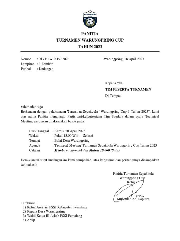 Undangan Technical Meeting | PDF