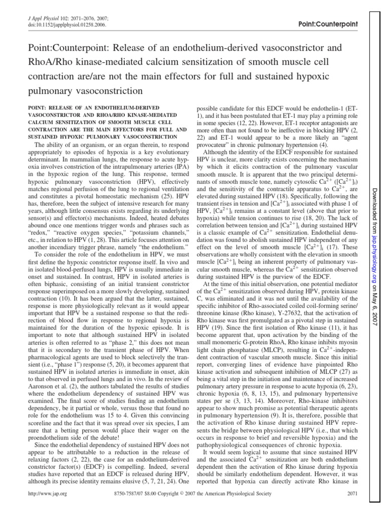 2007 05 Rochefort Michelakis, J Appl Physiol | PDF | Hypoxia (Medical ...