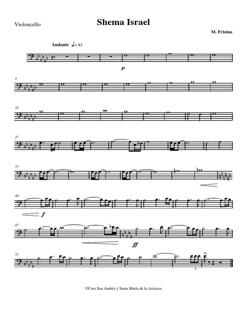 Shema Israel - Cello | PDF