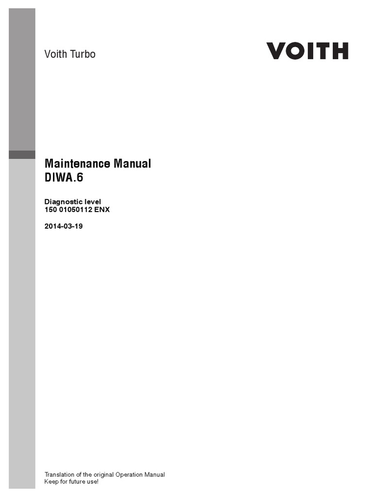 Maintenance Manual DIWA.6: Voith Turbo | PDF | Manual Transmission | Safety