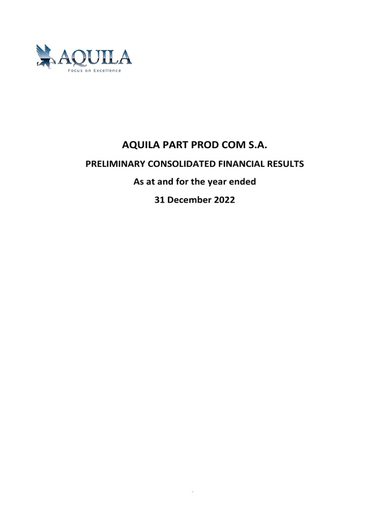 Aquila S.A. 2022 Financial Results Summary | PDF | Fixed Asset | Equity ...