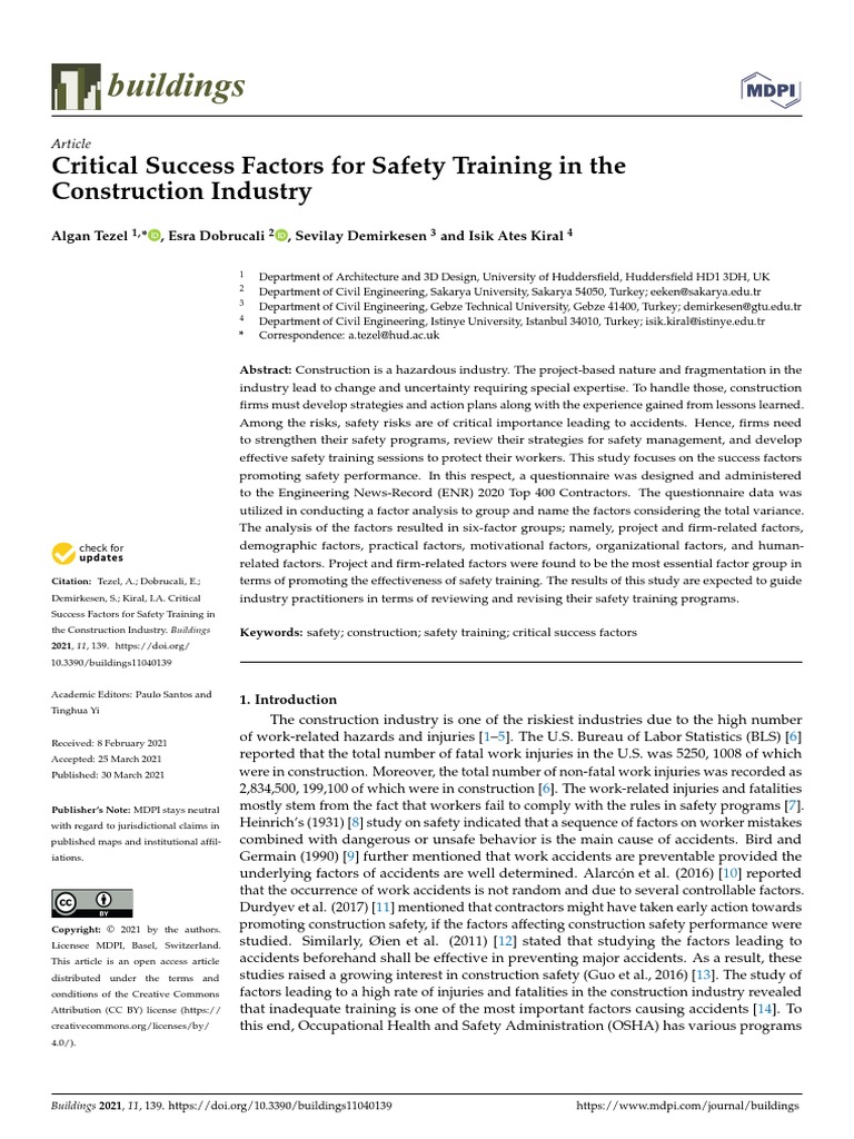 Buildings 11 00139 v2 | PDF | Occupational Safety And Health | Factor ...