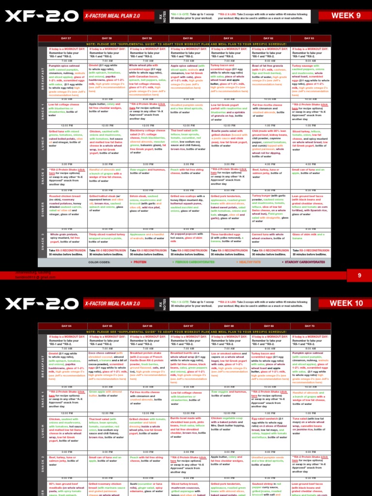 X-Factor 2.0 Meal Plan 12W Month 3 Regular | PDF | Salad | Sauce