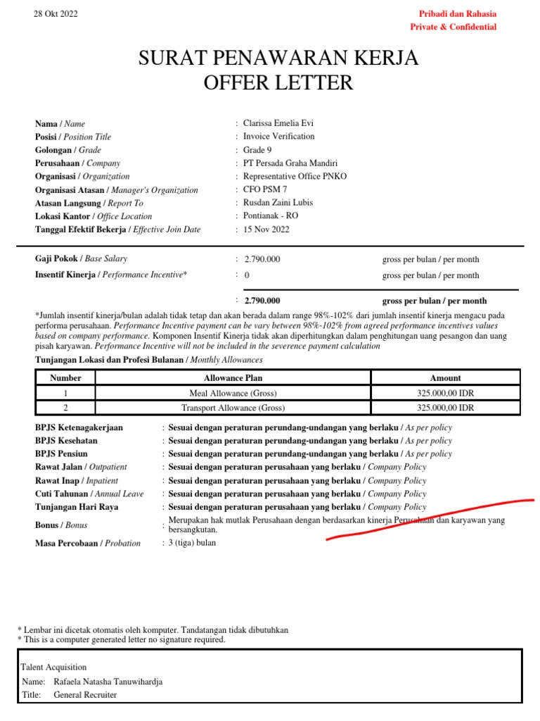 Recruiting Offer Letter 2022-10-28 10 - 17 WIB | PDF