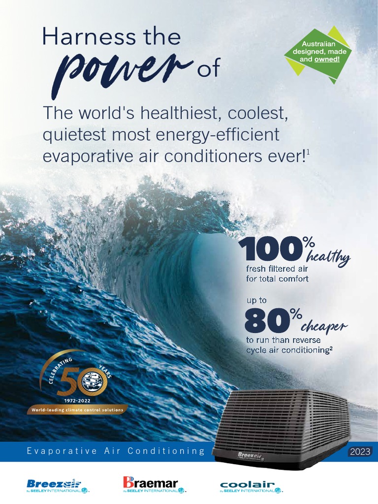 Breezair Braemar Coolair Evaporative Brochure 2022 2 | PDF | Air Conditioning | Refrigeration