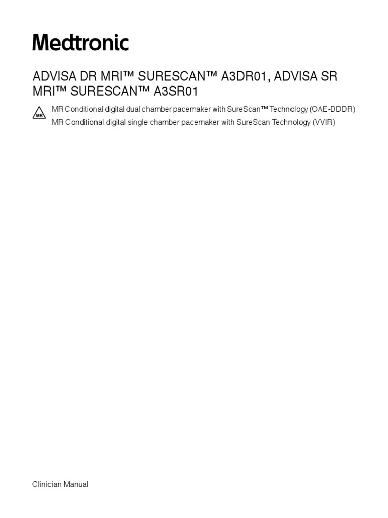 Advisa DR Mri™ Surescan™ A3dr01, Advisa SR Mri™ Surescan™ A3sr01 | PDF ...
