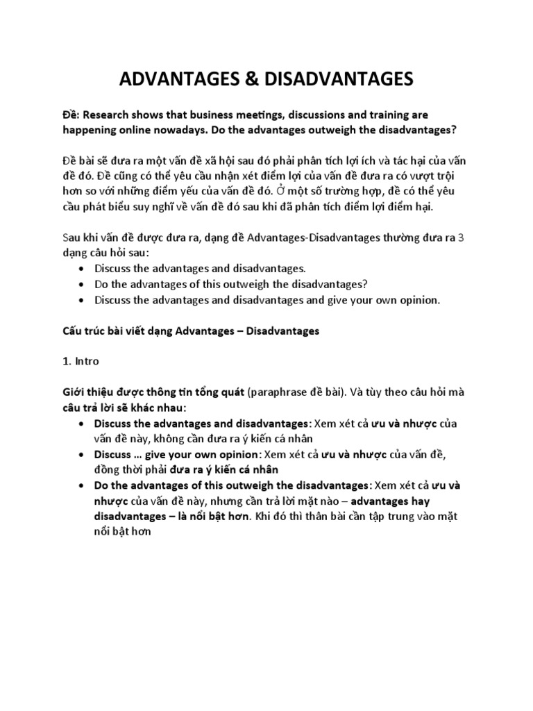 Advantages & Disadvantages | PDF